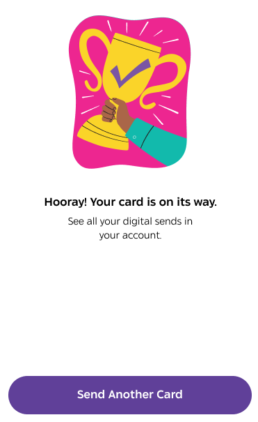 How do I send a card on the Hallmark Cards Now app?