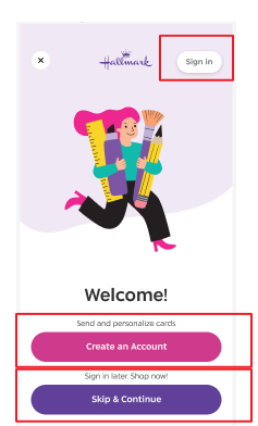 How do I log into the Hallmark Cards Now mobile app?