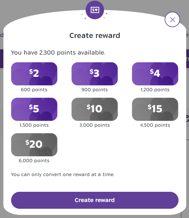 How do I convert my Crown Rewards Points into Rewards?