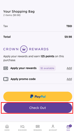 Checkout Process on the Hallmark Cards Now App