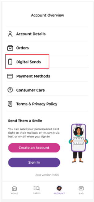 How do I view my order history on the Hallmark Cards Now app?