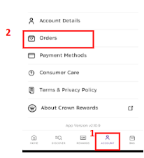 How do I view my order history on the Hallmark Cards Now app?