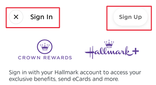How do I log into the Hallmark Cards Now mobile app?